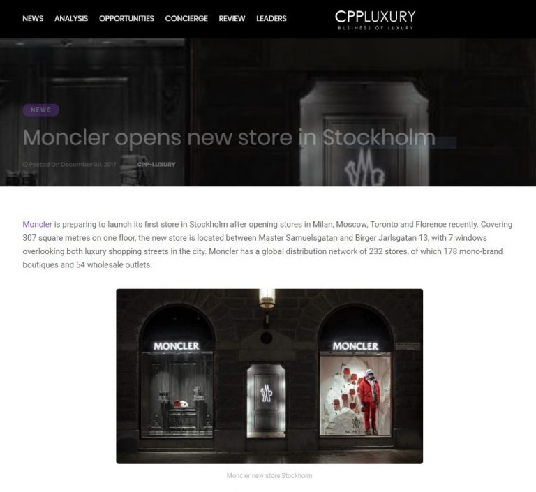 Moncler opens new store in Stockholm - L'Elite Group